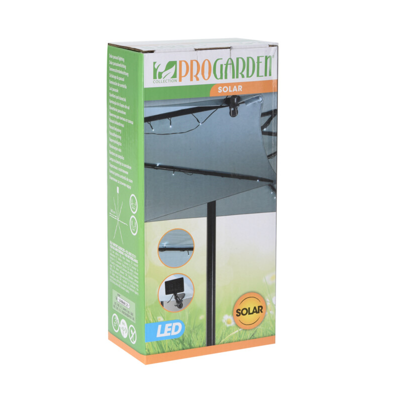 Solar Umbrella Warm White LED Lights From Gardening Naturally